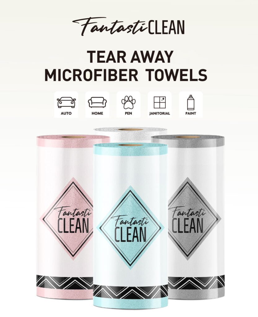 40 Pack Tear-Away Microfiber Roll（Blue） – FantastiCLEAN