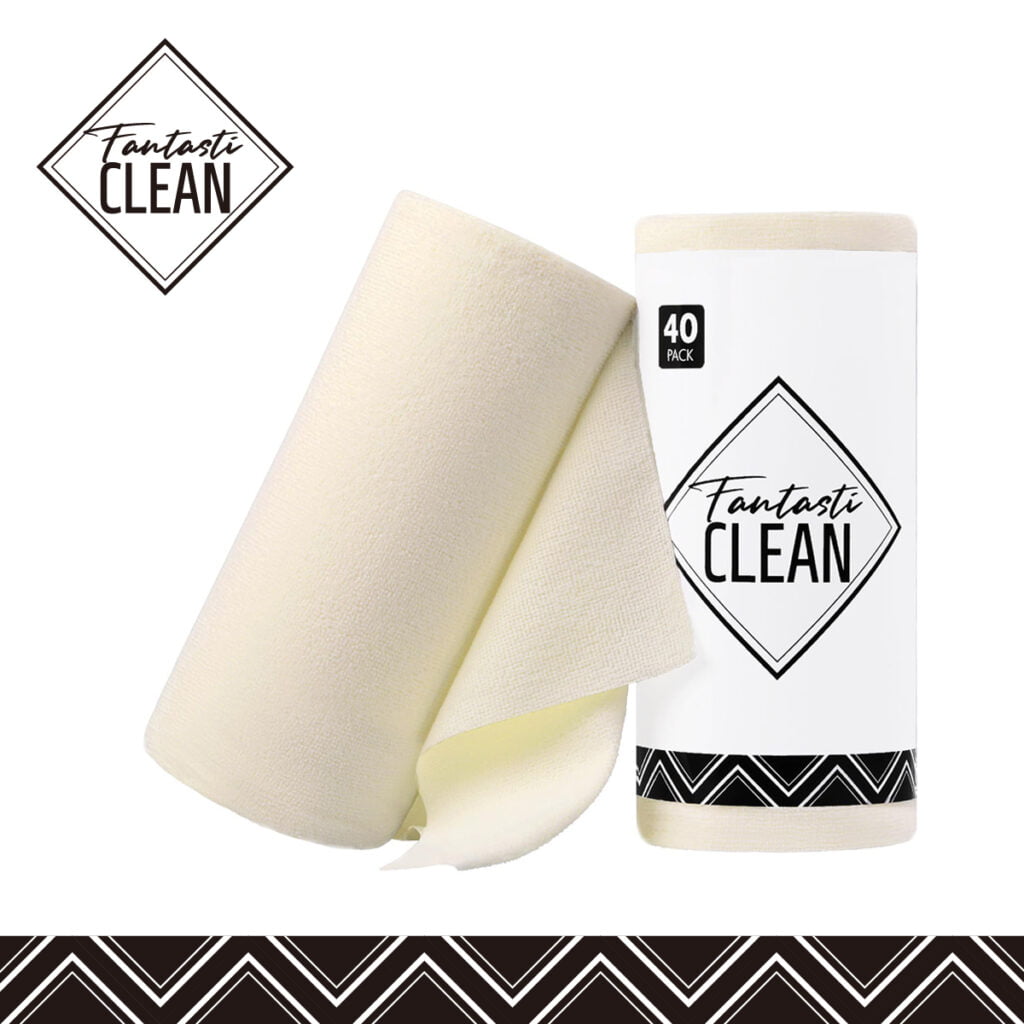 40 Pack Tear-Away Microfiber Cloth (Beige) – FantastiCLEAN